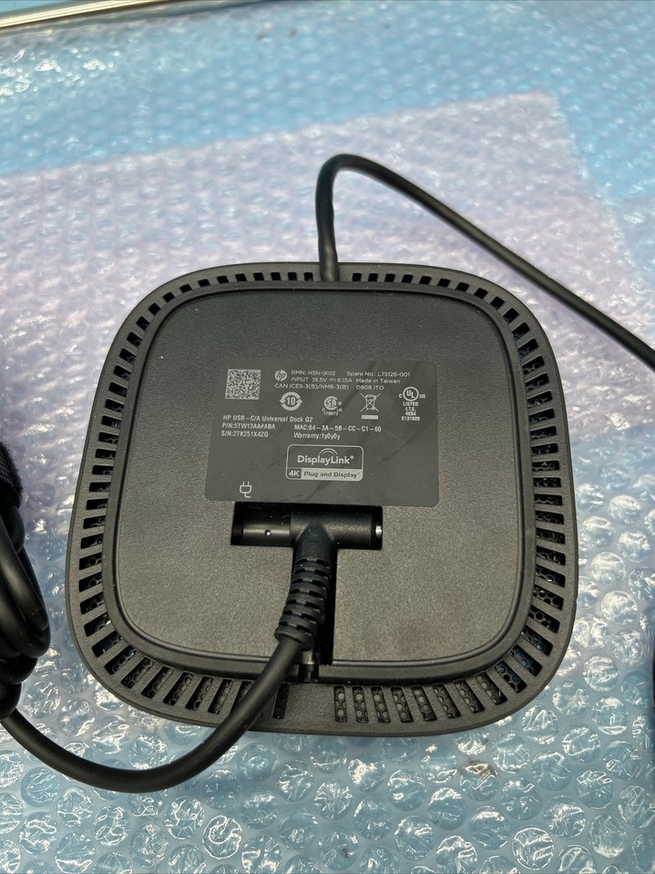 HP USB C/A Universal Docking Station G2 4K DisplayLink HSN-IX02 ...