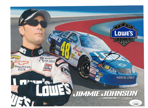 Jimmie Johnson NASCAR Racing Signed 8 1/2 x11 Photo Card JSA Certified ...