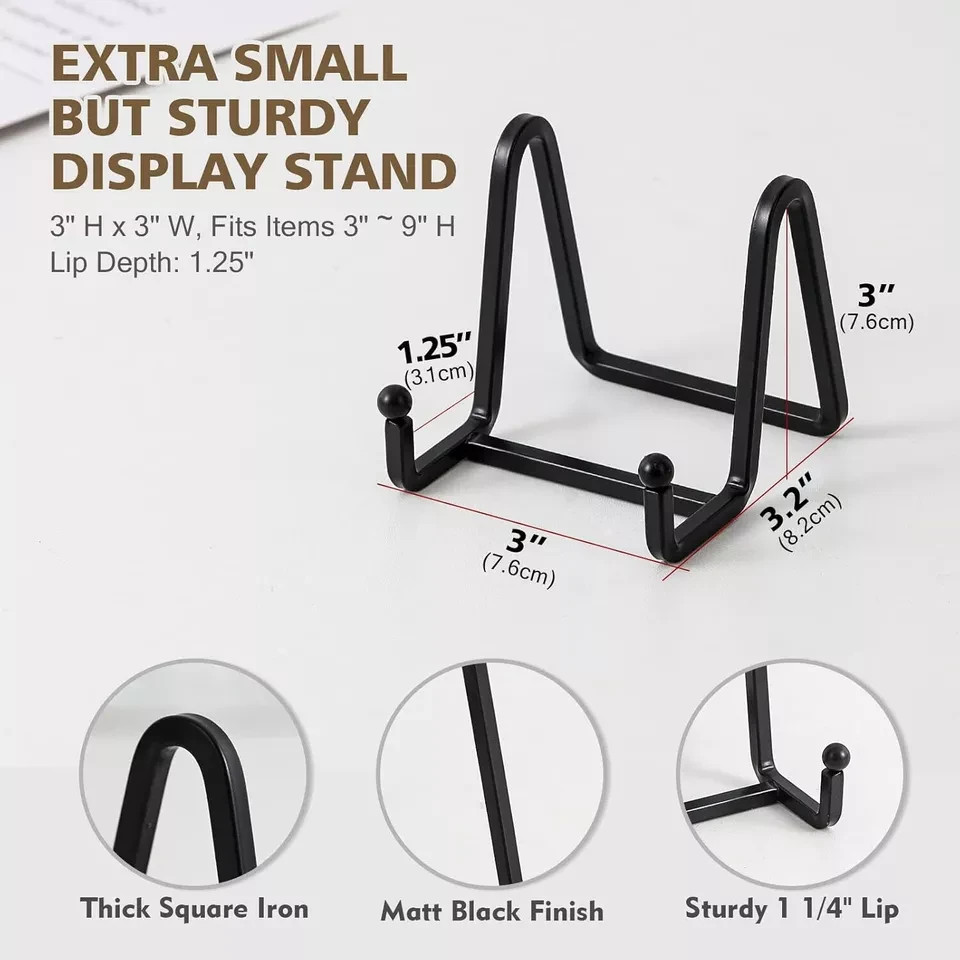 Plate Holder Easel Display Stand - 3 inch Metal Plate Stands for ...