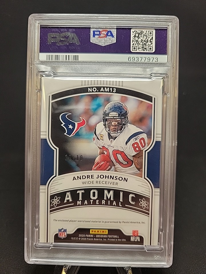 2020 Panini Obsidian Atomic Material E/E Red Andre Johnson 10/10 Psa 10 ...