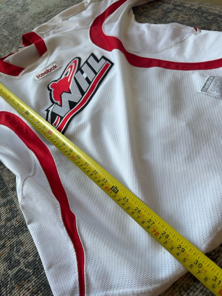 WHL Reebok Jersey Mens Size 52 White Practice CHL Fight Strap Hockey | eBay