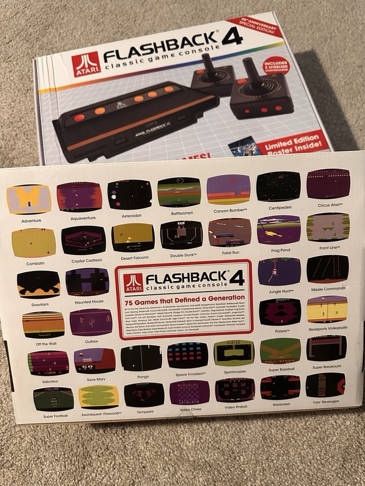 Atari Flashback 4 Classic Game Console 40th Anniversary New 75 Games w ...