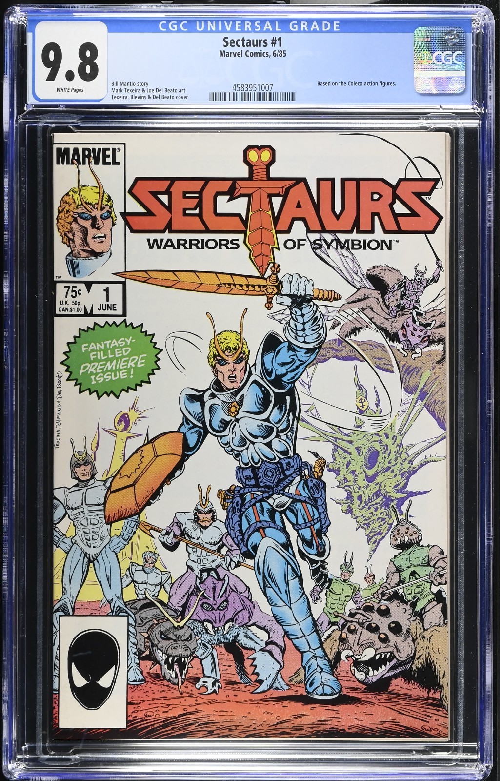 Sectaurs #1 CGC 9.8 Stunning Book! 1985 Based on the Coleco Action Figures | eBay