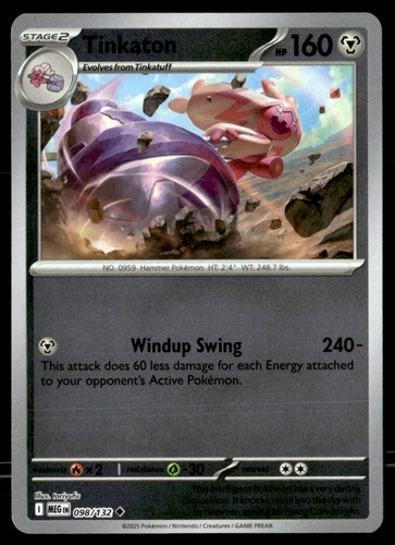Tinkaton Uncommon Reverse Holo ME01: Mega Evolution 098/132 NM Pokémon ...
