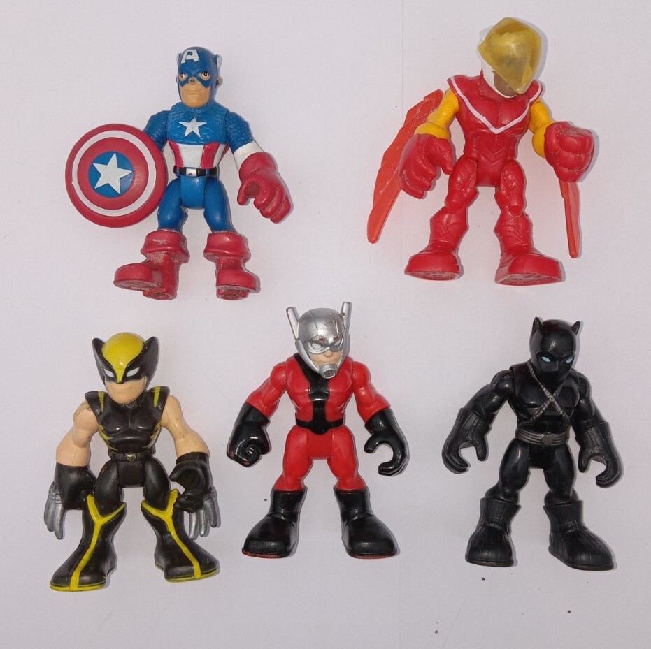 Marvel Hasbro Super Hero Squad Figures Lot Wolverine Falcon Black ...