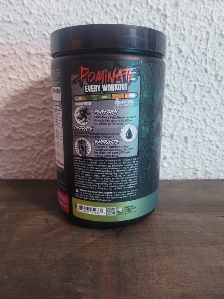 Hyde; Nightmare; Pre-Workout; Jawbreaker; 30 Servings; Exp. 01/27; NEW ...