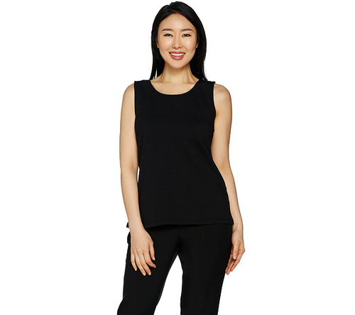 Joan Rivers Women's Scoop Neck Cotton Stretch Tank, Black , XL | eBay