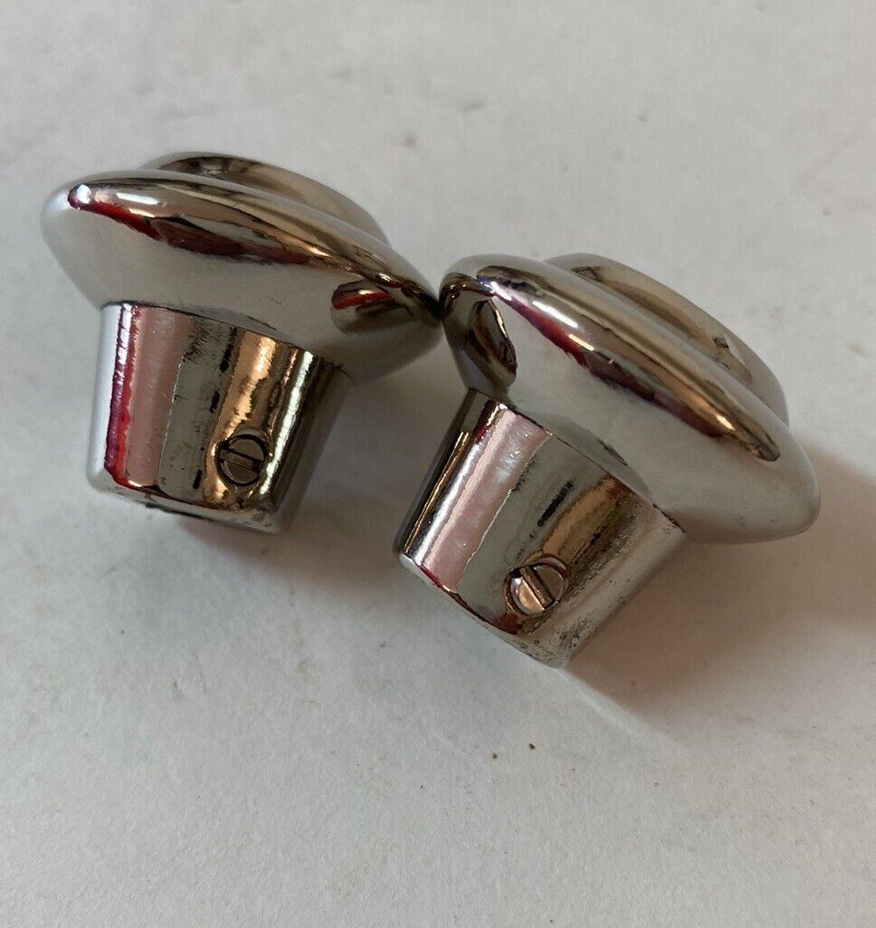 CHROME DASH RADIO KNOBS 2 1955 1956 1957 1958 1959 CHEVY GMC TRUCK ...