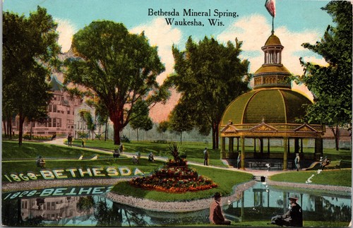 Vintage Bethesda Mineral Spring Waukesha Wisconsin Postcard Divided ...