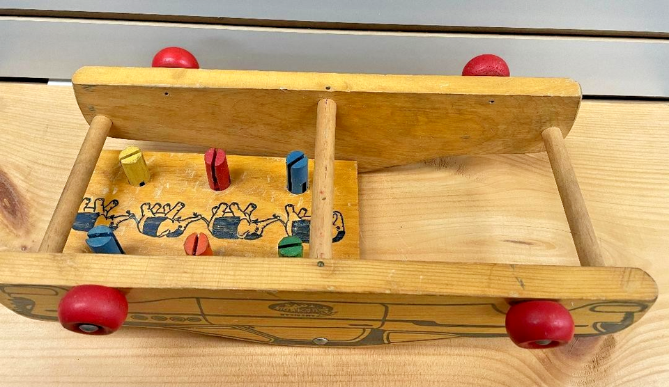 Vintage American Teach N Fun Wooden Race Car Peg Toy | eBay