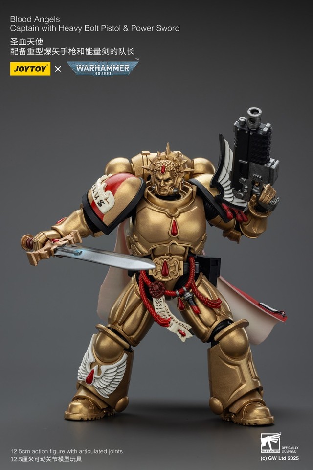 JOYTOY Warhammer 40K Blood Angels Captain with Heavy Bolt Pistol ...