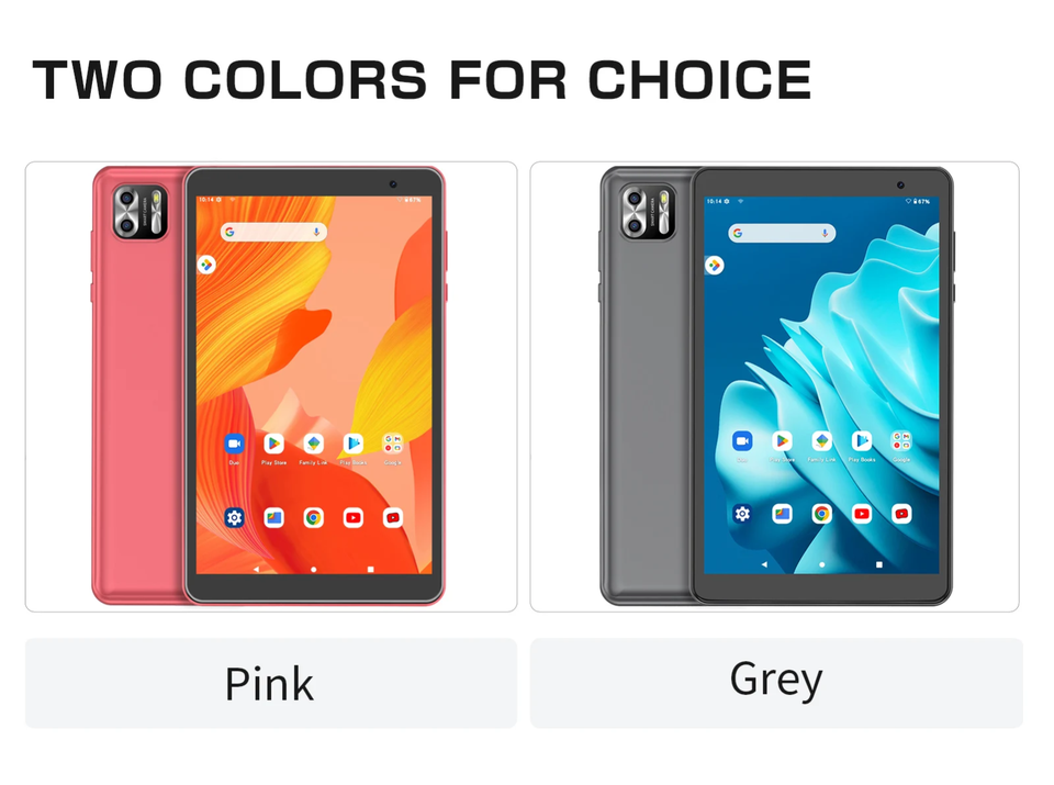 NEW 8-inch Android Tablets 8GB+64GB Dual Camera Bluetooth WIFI-Grey | eBay