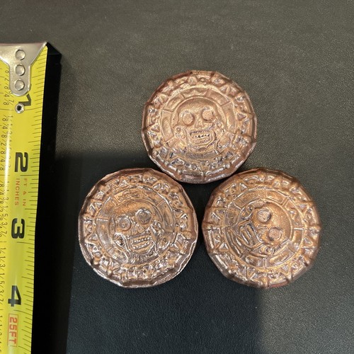 Lot Of 3 COPPER Pirate Aztec Pirate Rounds .999 CU Bullion HAND MADE ...