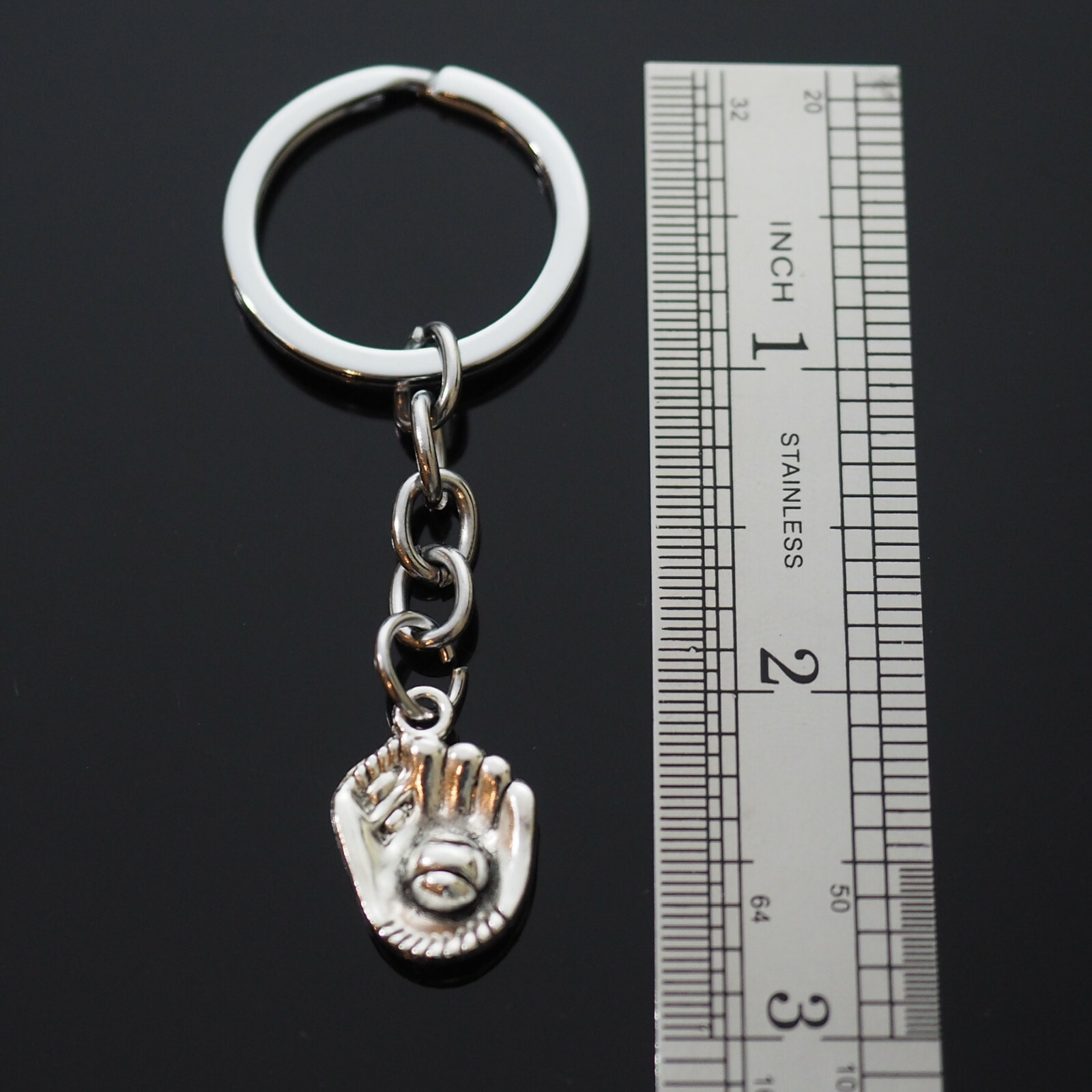 Baseball Glove Key Chain Silver Pendant Keychain Little League Player ...