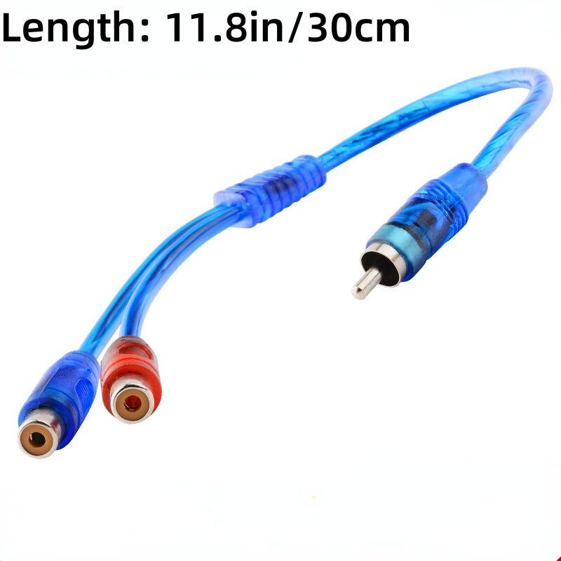 RCA Audio Cable Phono Y Splitter Connector 1 Male To 2 Female Car Mic ...