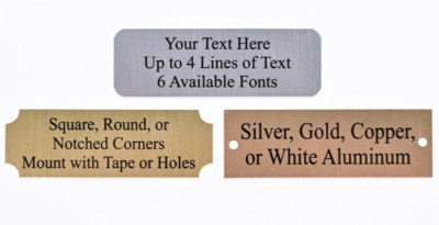 1" x 3" Custom Engraved Sublimation Aluminum Plate Plaque Name Tag ...