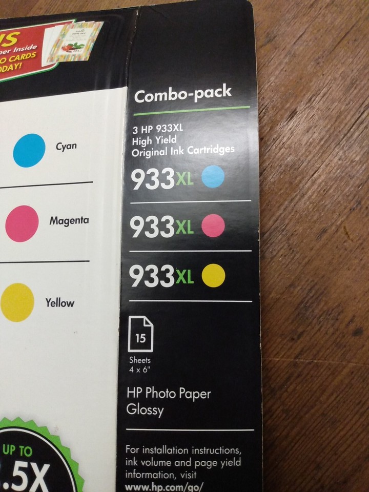 Genuine HP 933XL 3-Pack Cyan Magenta Yellow Color Ink EXPIRED 2017 ...