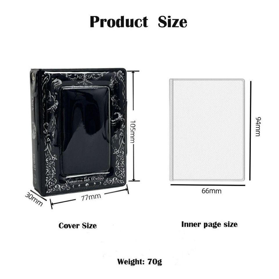 PVC Card Album Black Idol Card Collect Book Mini Photocard Binder ...