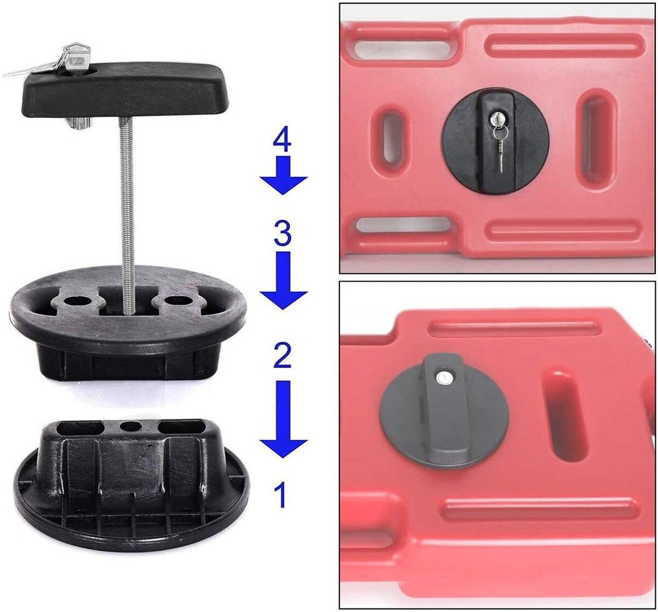 20L 5 Gallon Gas Container Backup Fuel Can Pack Tank + 2x Lock For Jeep ...