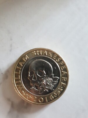 2 Pound Coin £2 Coin William Shakespeare Macbeth Rose Skull 2016 ...