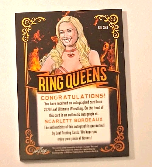 2020 Leaf Ultimate Wrestling Ring Queens Scarlett Bordeaux Autograph ...