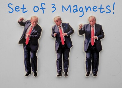 3" Trump Victory Dancing Fridge Magnets MAGA Dance Garbage Fun 2024 ...