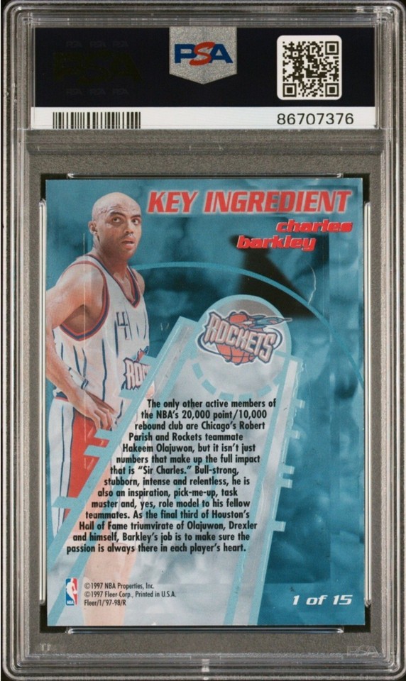1997-98 Fleer Basketball #1 Charles Barkley Key Ingredient Houston ...