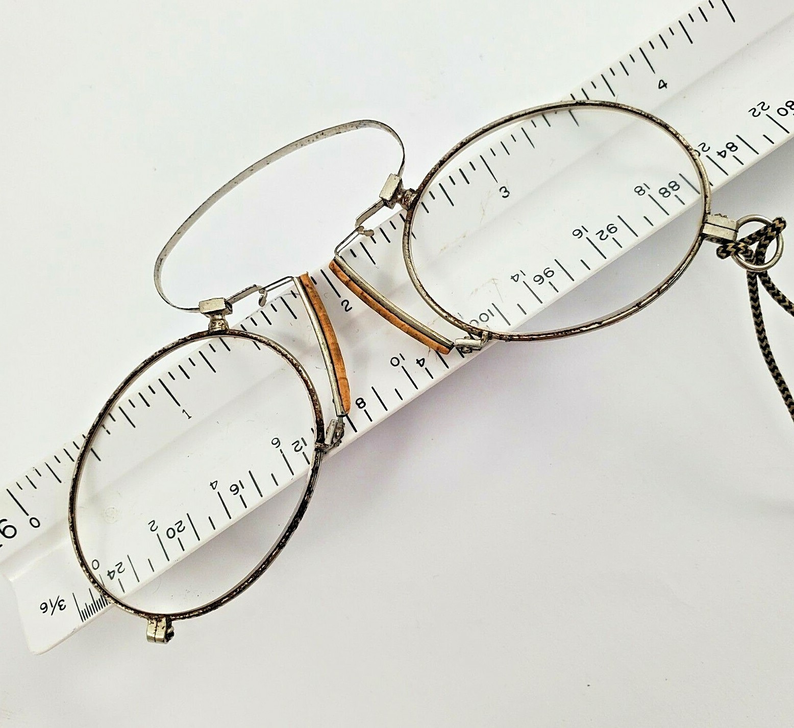 Antique 1880s Pince-nez Eyeglasses Steel frame & Cork… - Gem