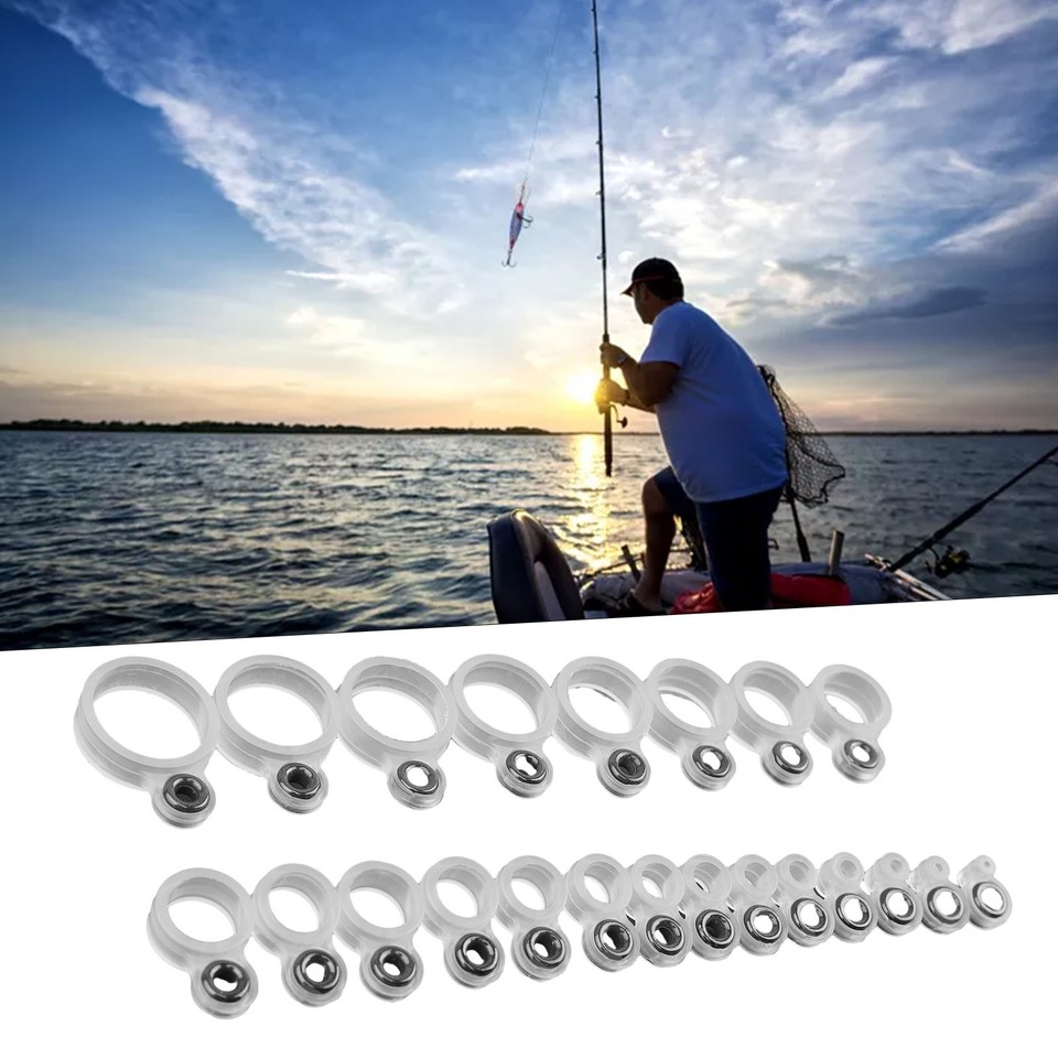 Outdoor Fishing Fishing Rod Wire Line Guide Silicone 14 PCS/22 PCS Eye ...