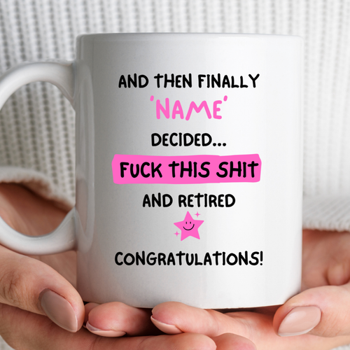 Retirement Gift for Women, Funny Personalised Retirement Mug for Her ...
