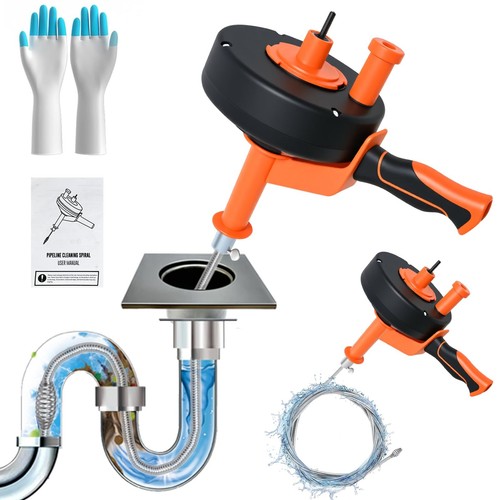 Drain Auger 25ft, Drain Snake with Drill Adapter, Plumbing Snake Clog ...