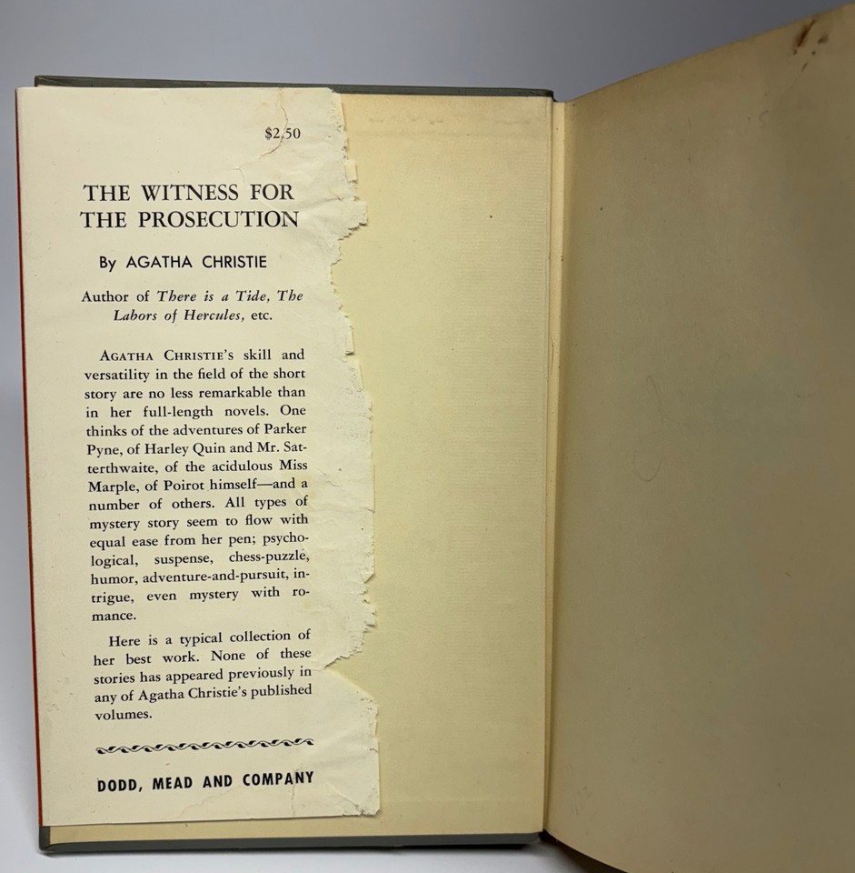 Agatha CHRISTIE / The Witness for the Prosecution and Other Stories 1st ...