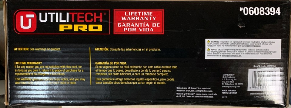 New Utilitech Pro 50' Long 5 Caged Sockets Utility Lighting Cord 15 Amp Plug-in | eBay