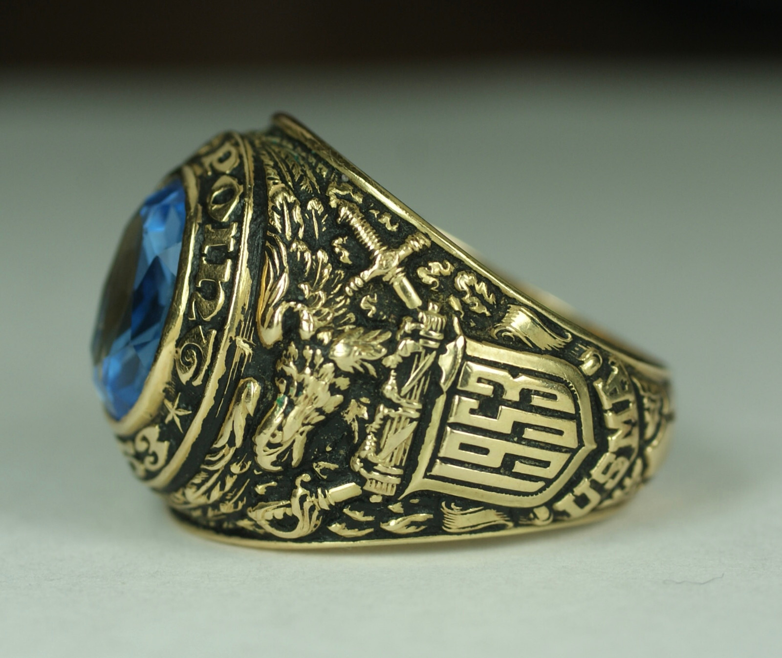West Point 1953 14K Yellow Gold Military Academy Class Ring Vintage ...