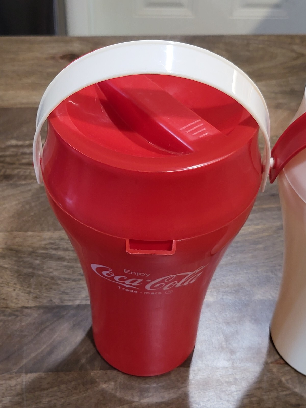 Vintage Coca Cola Godfather's Pizza Travel Mug Pitcher White Plastic ...