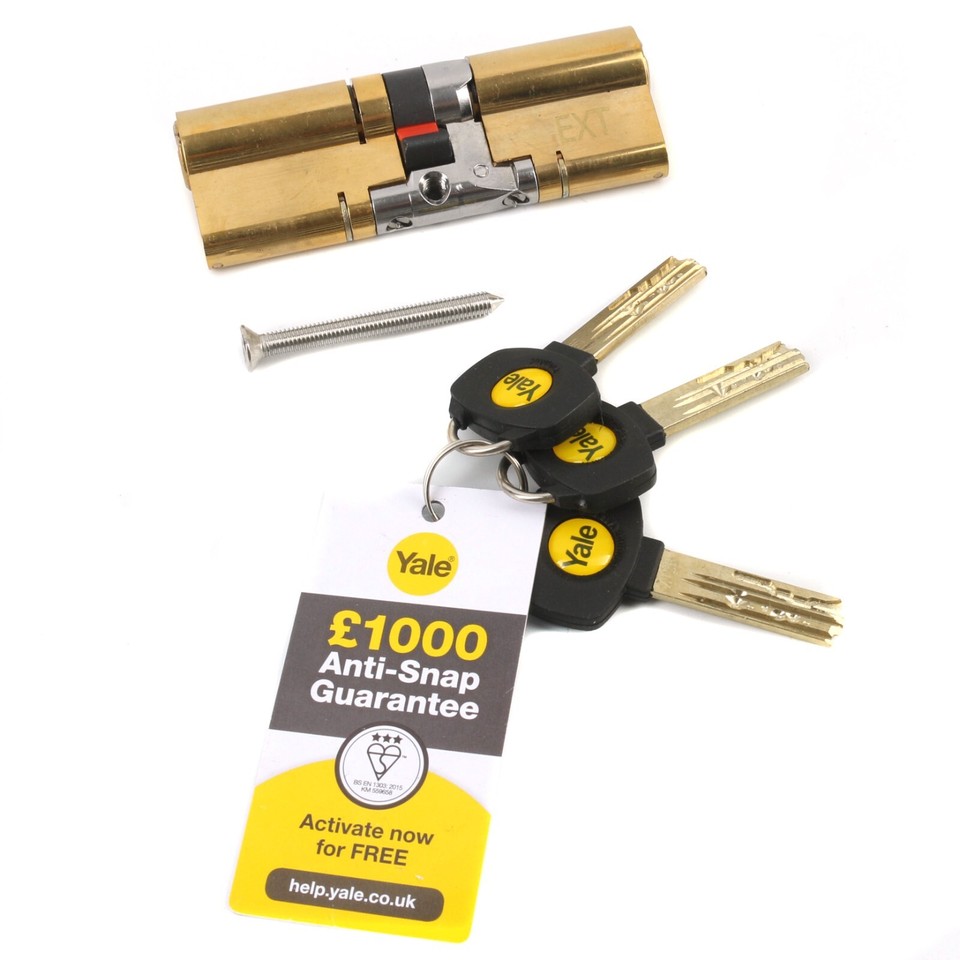 YALE PLATINUM 3 STAR CYLINDER DOOR LOCKS Brass Euro Profile Barrel ...