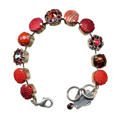Mariana Bracelet Garnet Mineral, Siam, Hyacinth, & Red Coral Austrian ...