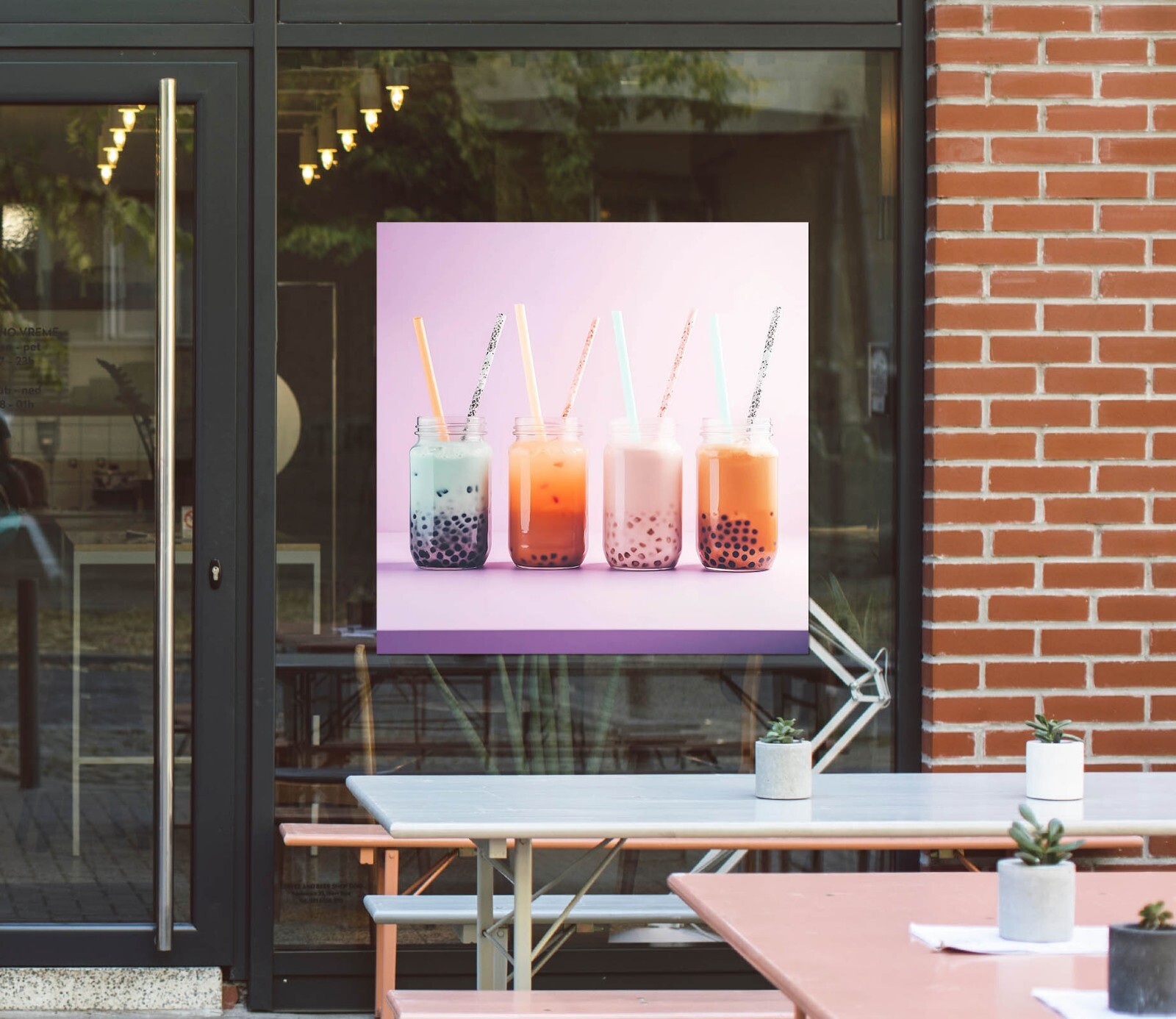 3D Pearl Tea K432 Bubble Tea Shop Window Stickers Vinyl Wallpaper ...