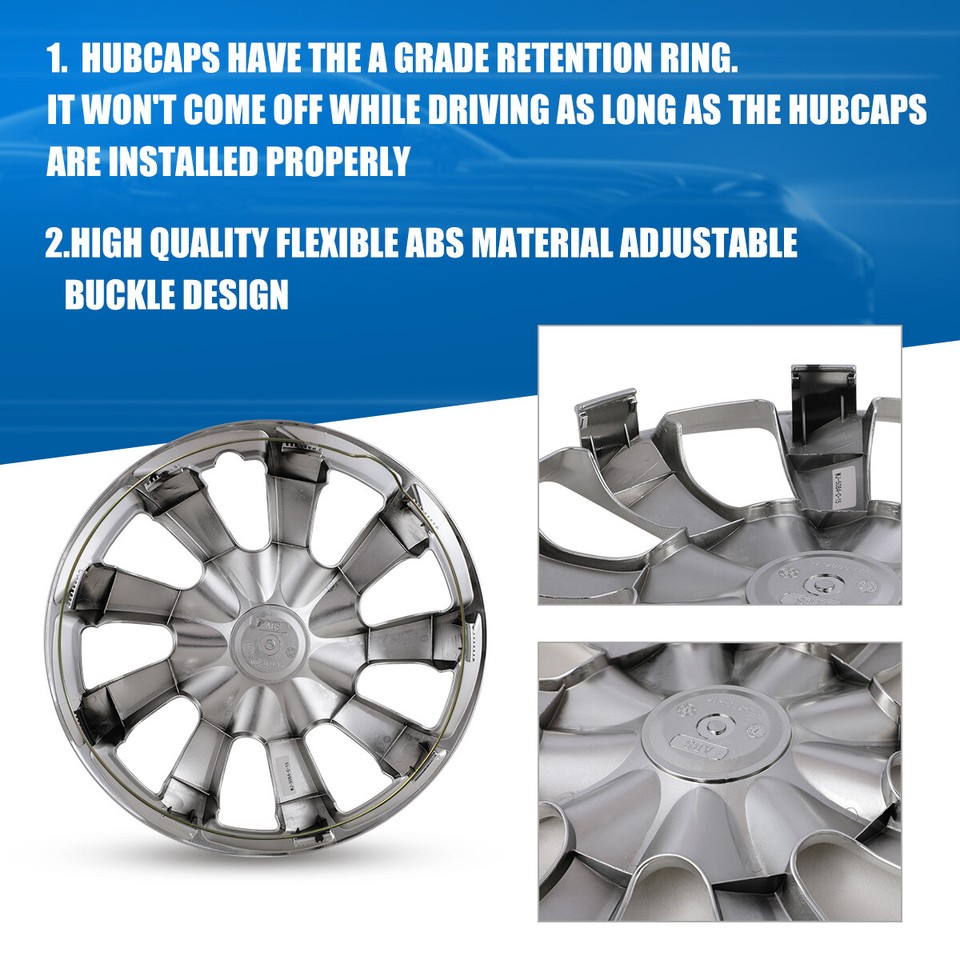 (4 Pack)17 Inch Universal Wheel Rim Cover Hubcaps Snap On Car Truck Fit ...