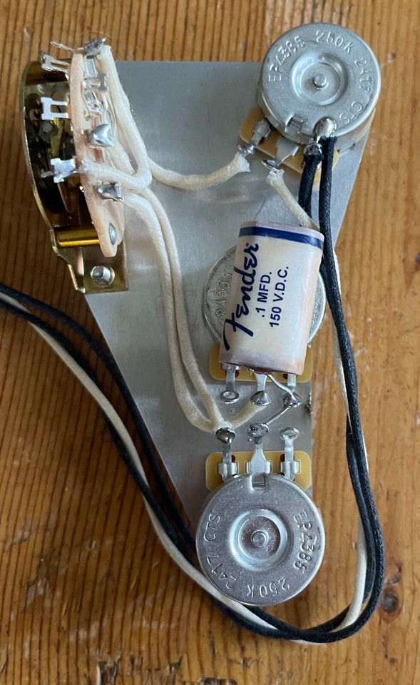 1959 Fender Stratocaster Wiring Harness 250k CTS .1mf White Phone Book ...