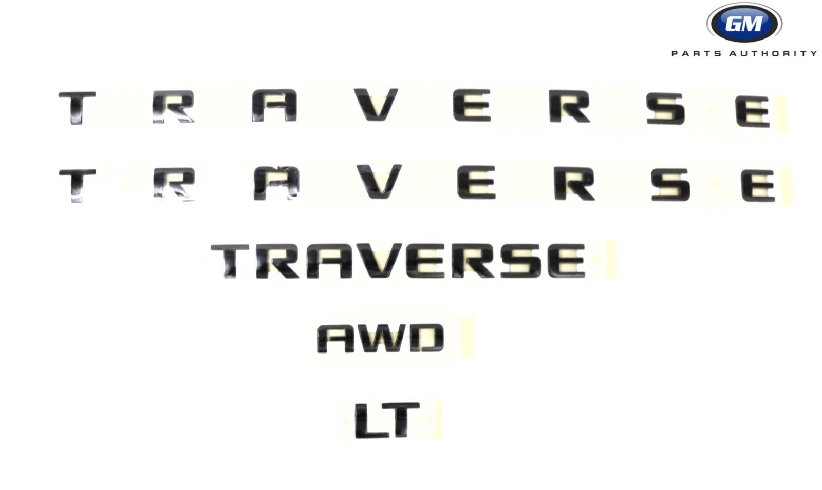 2018-2023 Chevrolet Traverse LT Exterior Badge Kit 84950540 Gloss Black ...