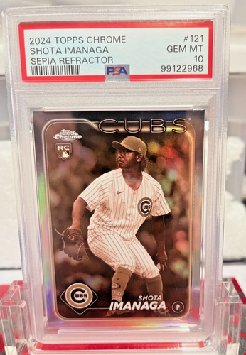 PSA 10 Cubs Shota Imanaga 2024 Topps Chrome Sepia Refractor Rookie RC ...