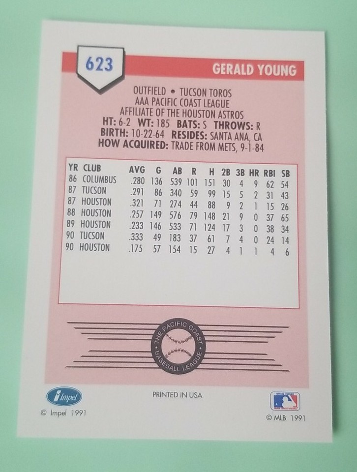 1991 Line Drive AAA #623 Gerald Young - Tucson Toros | eBay