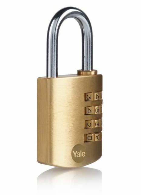 TOP QUALITY YALE 40mm BRASS 4 PIN COMBINATION PADLOCK 40MM Y150B/40/130 ...