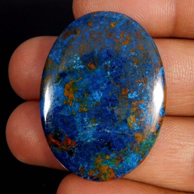 48.10Cts. Natural Gorgeous Specimen Blue Azurite Oval Cabochon Loose ...