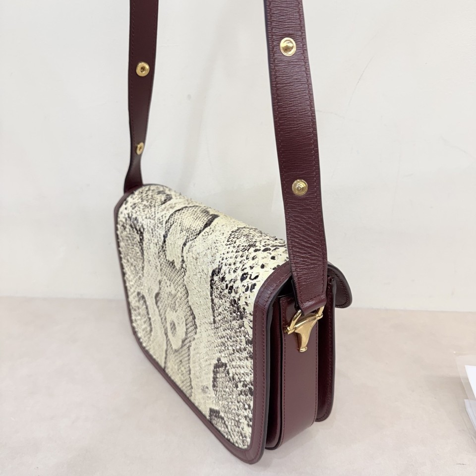 Authentic Rare Gucci Limited Edition Horsebit 1955 Python Skin and ...