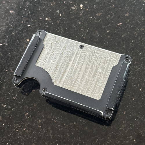 The Ridge Wallet Damascus with Card Holder, Cash & Airtag Strap | eBay