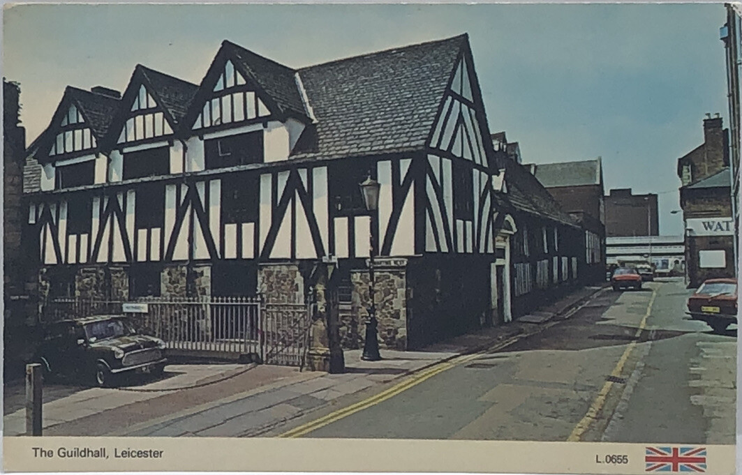 Postcard Leicester Great Britain Guildhall Half Timber Tudor Mini ...