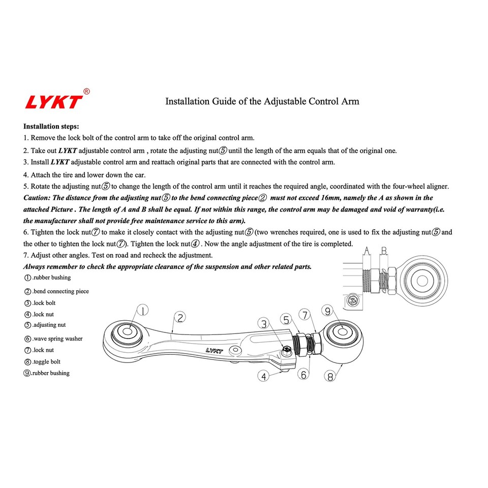 LYKT 4pcs Adjustable Arms Alignment Rear Camber&Toe Kit for Tesla Model ...