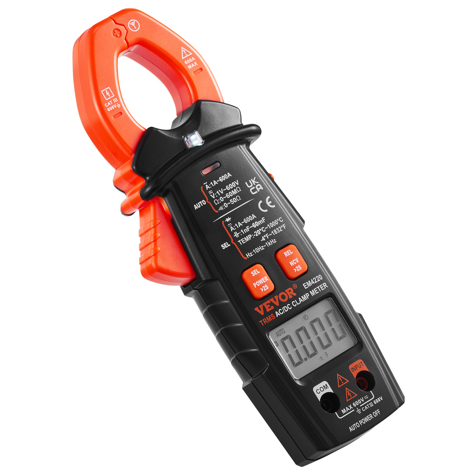 VEVOR Digital Clamp Meter Multimeter True RMS AC DC Volt Amp NCV ...